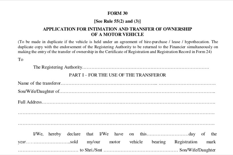 Here’s Why You Need Forms 28, 29, 30, 35 From RTO To Sell Your Car ...