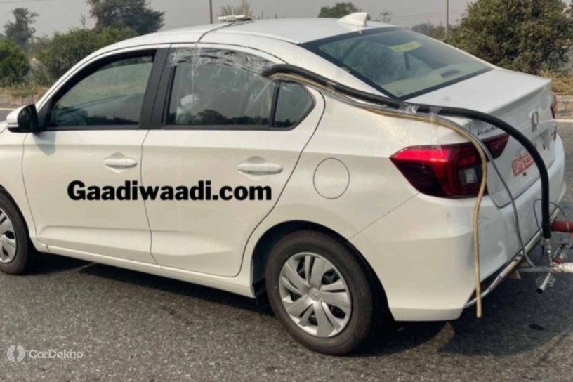 Honda Amaze Spotted On Test, Likely To Be The CNG Variant | CarDekho.com