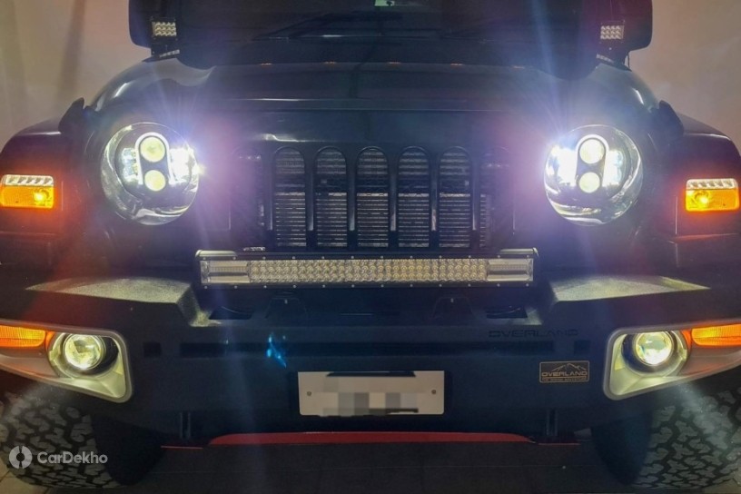Mahindra Thar SUV Modified With Auxiliary LED Headlights And All ...