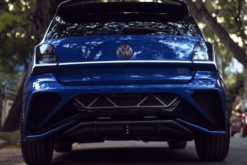 Volkswagen Polo Modified With Custom Blue Paintjob And Sporty Bodykit ...