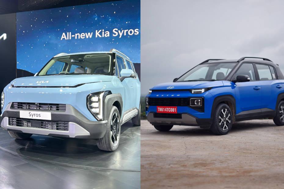 Kia Syros HTK vs Hyundai Exter SX(O) Connect MT: Prices, Dimensions ...