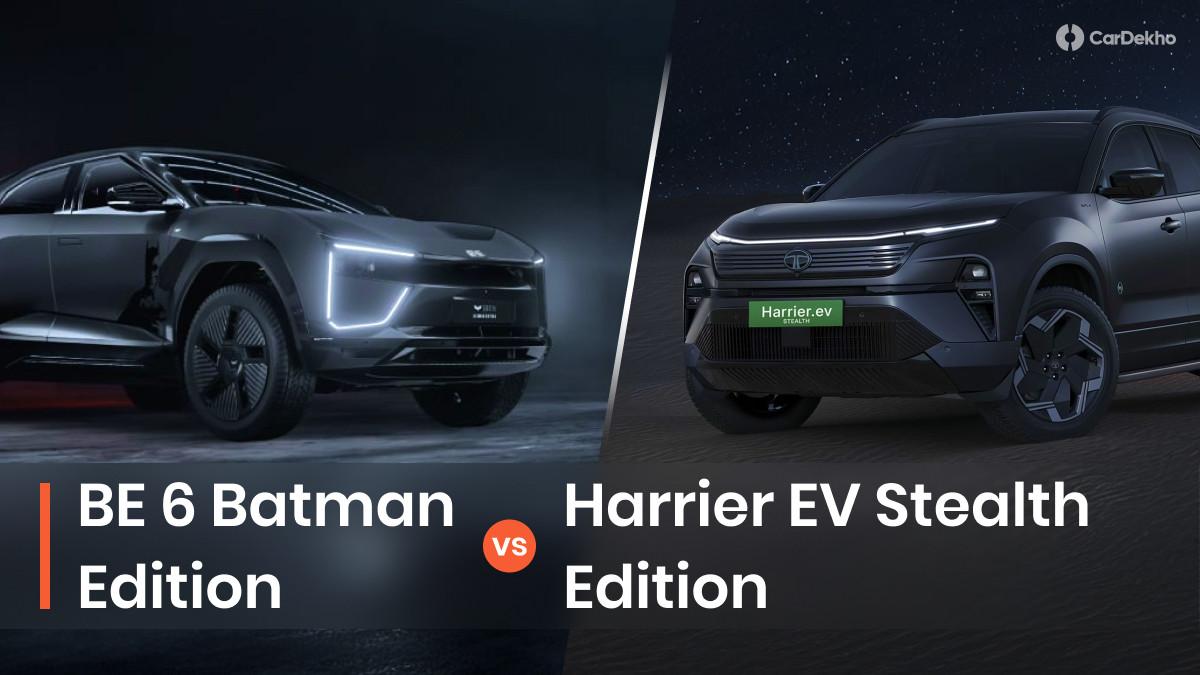 Mahindra BE 6 Batman Edition vs Tata Harrier EV Stealth Edition ...