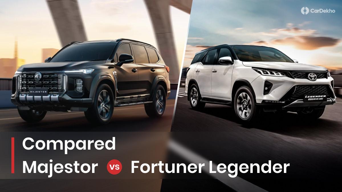 MG Majestor vs Toyota Fortuner Legender Specifications Comparison ...