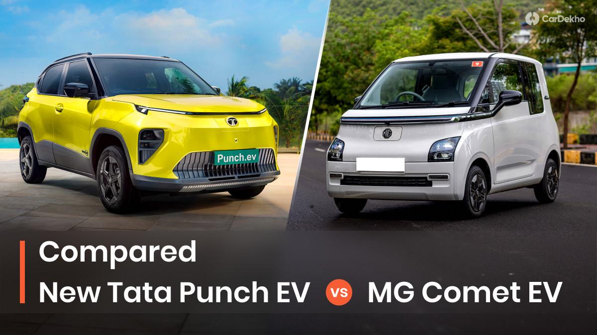 2026 Tata Punch EV Facelift Vs MG Comet EV Compared: Price, Dimensions ...