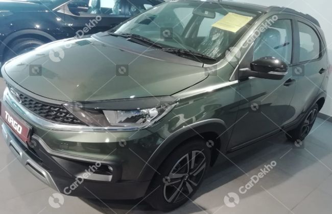 Tata Tiago NRG Facelift Snapped In Harrier’s Camo Green Colour Ahead Of ...