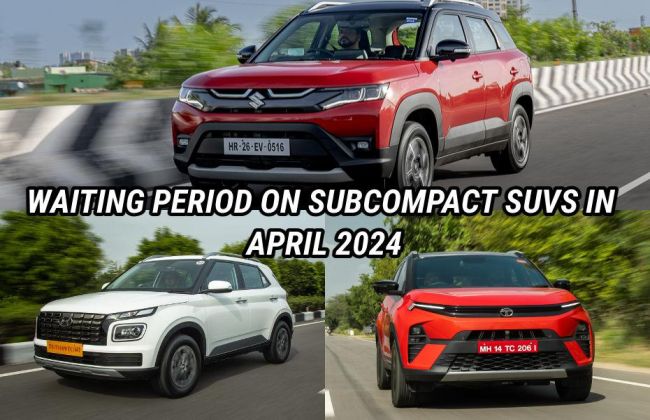 Waiting Period On Subcompact SUVs In April 2024: Tata Nexon, Maruti Brezza, Hyundai Venue, Kia ...
