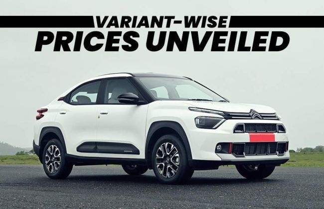 Citroen Basalt Variant-wise Prices Revealed, Deliveries To Start From ...