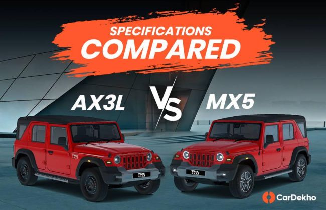 Mahindra Thar Roxx AX3L vs MX5: Prices, Dimensions, Powertrain And ...