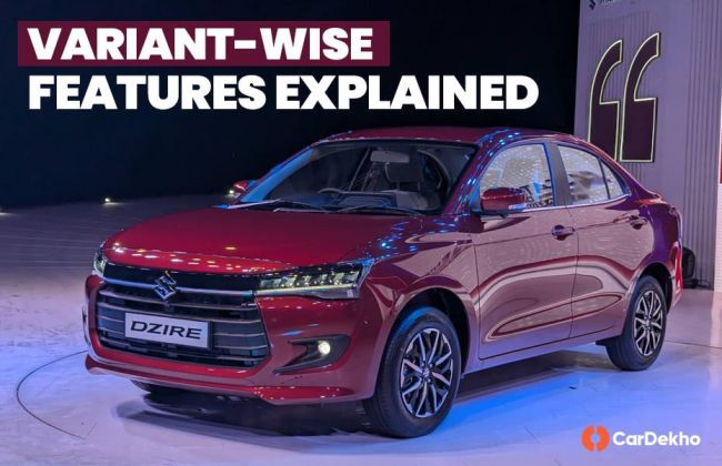 2024 Maruti Dzire Variant-wise Features Explained | CarDekho.com