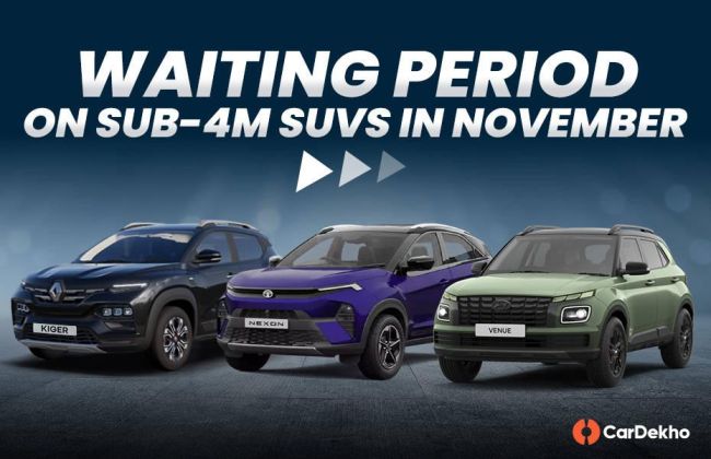 Sub-4m SUVs Waiting Period In November 2024: Tata Nexon, Maruti Brezza, Kia Sonet, Mahindra XUV ...