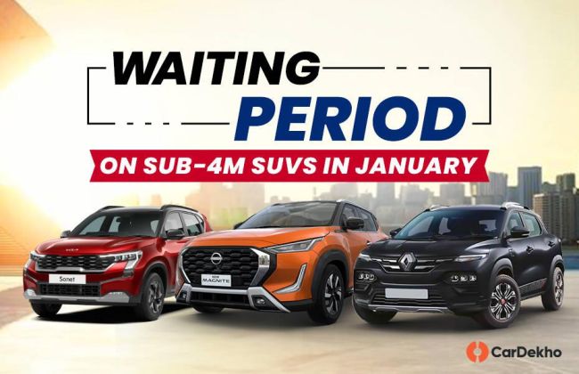 Sub-4m SUVs Waiting Period In January 2025: Tata Nexon, Maruti Brezza, Kia Sonet, Mahindra XUV ...